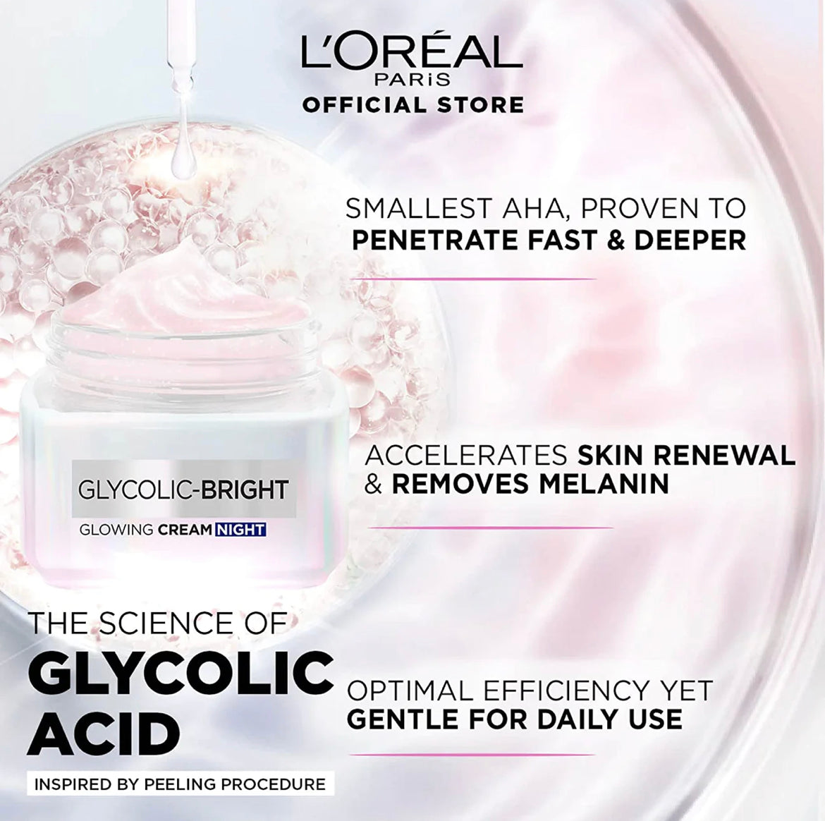 L’Oreal Paris Glycolic Bright Glowing Night Cream 50ml – Traboulsi ...